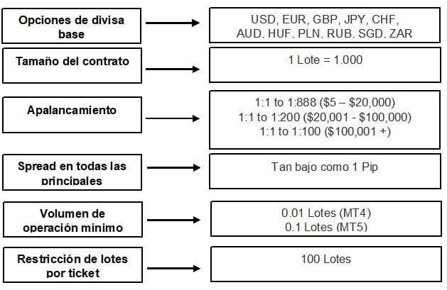Tipo de cuentas en XM